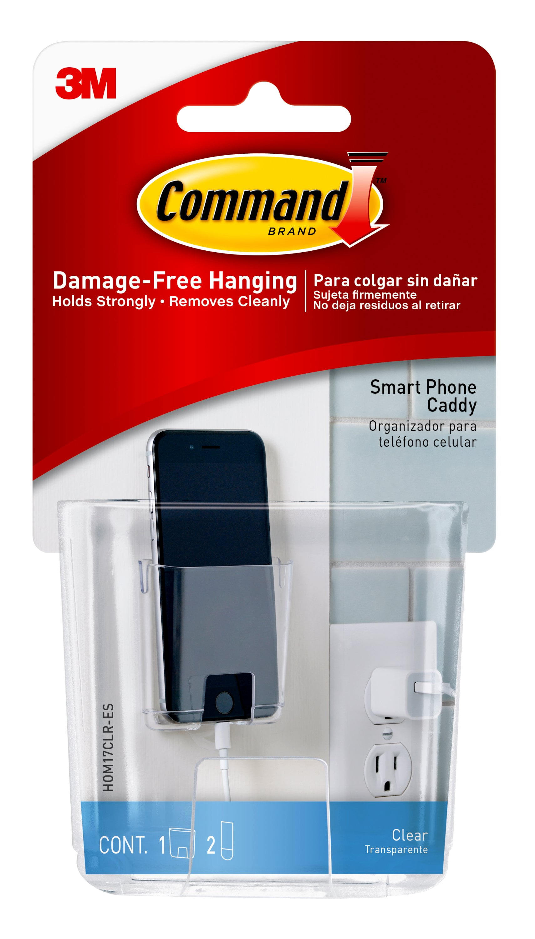 Command Smart Phone Caddy, Clear, 1 Caddy/Pack - Walmart.com - Walmart.com