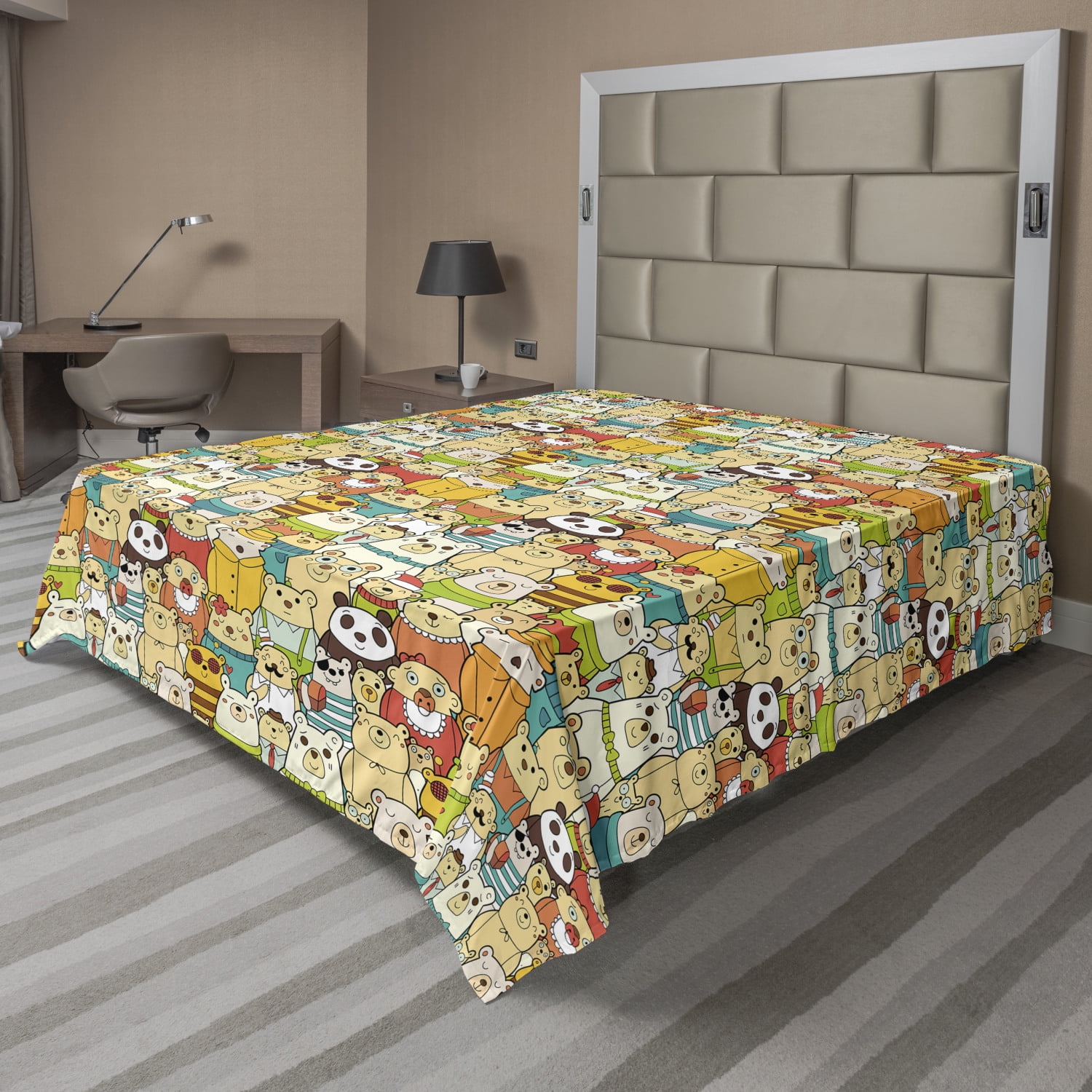 Funny Flat Sheet, Many Different Polar Bears Comical Characters Funny ...
