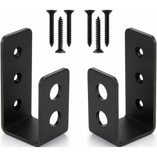 Hongchun 2 Pack Heavy Duty Steel Door Brackets for 2x4 Door, U-Shape ...