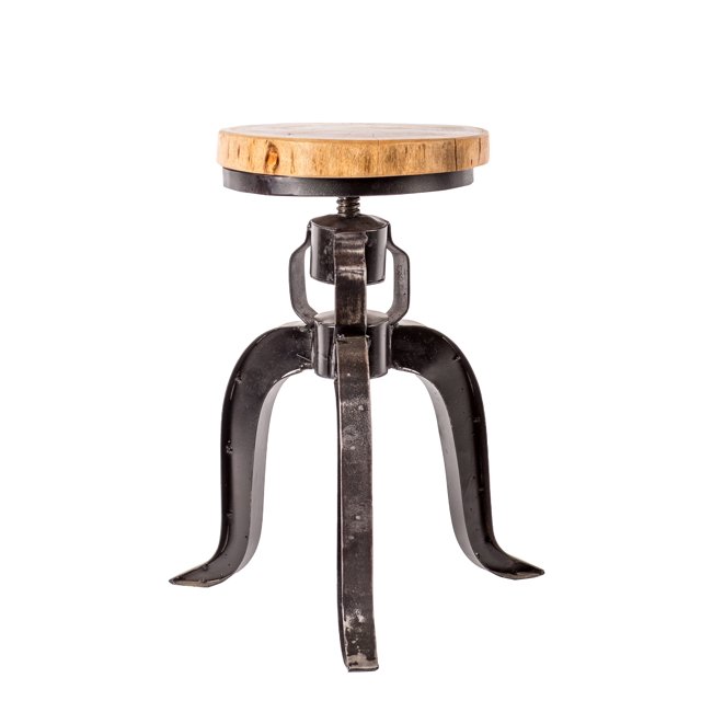 Iron & Wood Crank Stool - Walmart.com