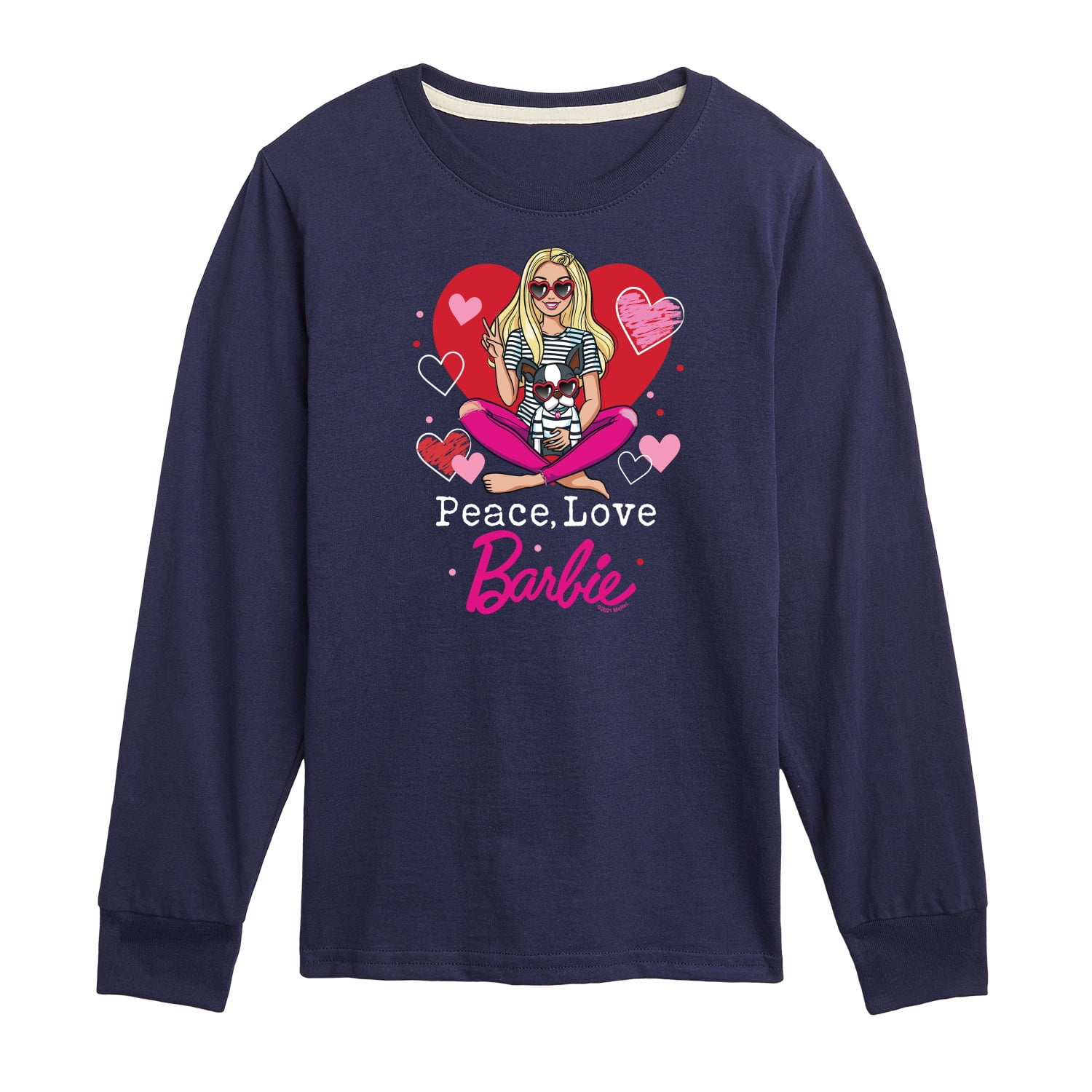 Barbie - Peace Love Barbie - Toddler And Youth Long Sleeve Graphic T ...