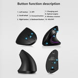 Romacci 2.4G Wireless Vertical Rechargeable Upright Ergonomic Mouse 3 ...