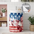 4th of July Cabinet Curtains 28"W x 35L, Watercolor American Flag Bows ...