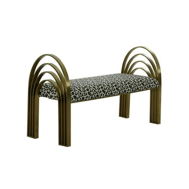TOV Furniture Betty Cream Velvet Bench With Gold Tipped Legs - Walmart.com