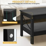 DWVO Living Room Coffee Table with Storage Shelf, Classic 39 inch ...