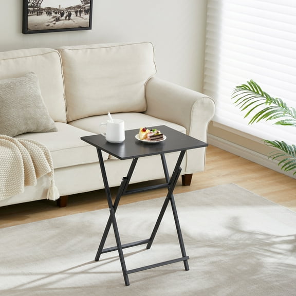 VINGLI Folding Acrylic Table Small TV Tray for Snack Dinner on Couch ...