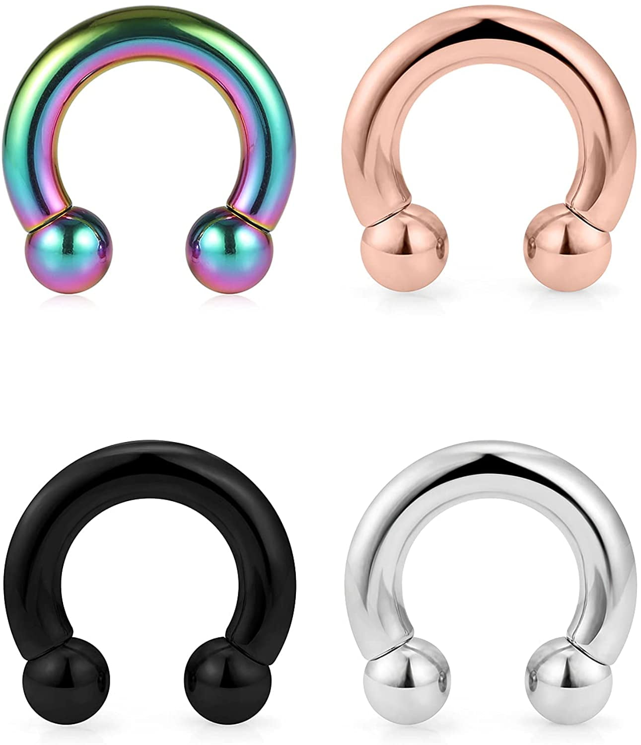 PA Ring Internally Threaded Circular Horseshoe Barbells Large Septum ...