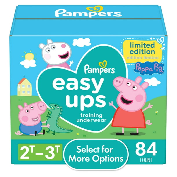 Pampers Easy Ups Toddler Girls Training Pants Peppa Pig, Size 2T-3T, 84 ...