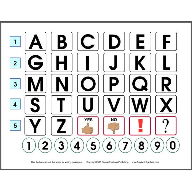 Say it with Symbols Alphabet Letter Communication Board Helps Non ...