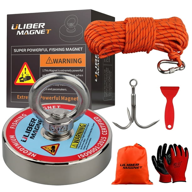 ULIBERMAGNET Ultra-Powerful Fishing Magnets 700LBS Pulling Force, N52 ...