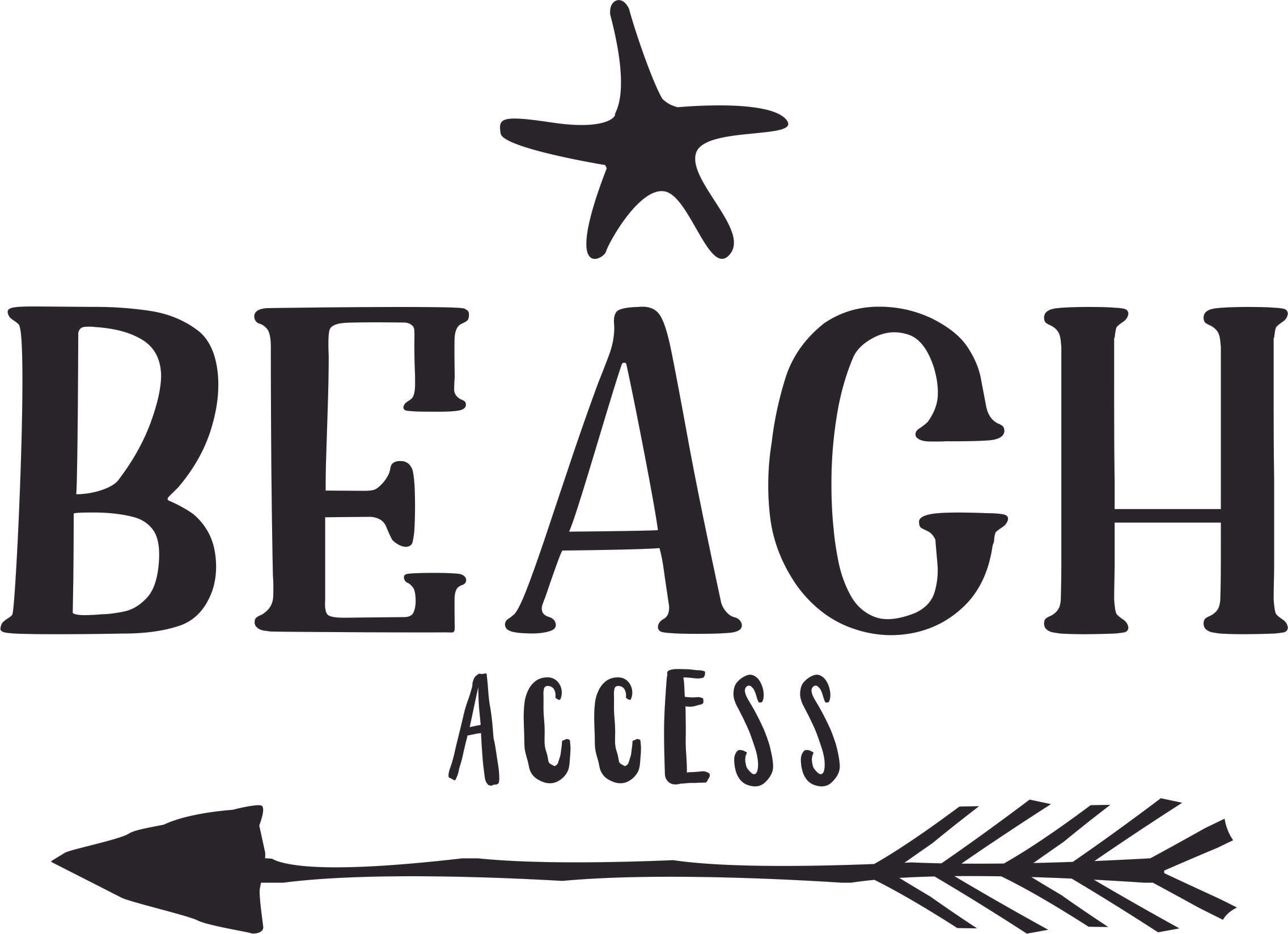Beach Access Travel Sea Vacation Lettering Wall Sticker Art Design ...