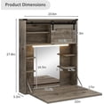 ARTETHYS Floating Vanity Desk with Mirror and Lights Small Wall Mounted ...
