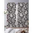 Abstract Paisley Sheer Curtains 2 Panels Set Floral Leaves Brown ...