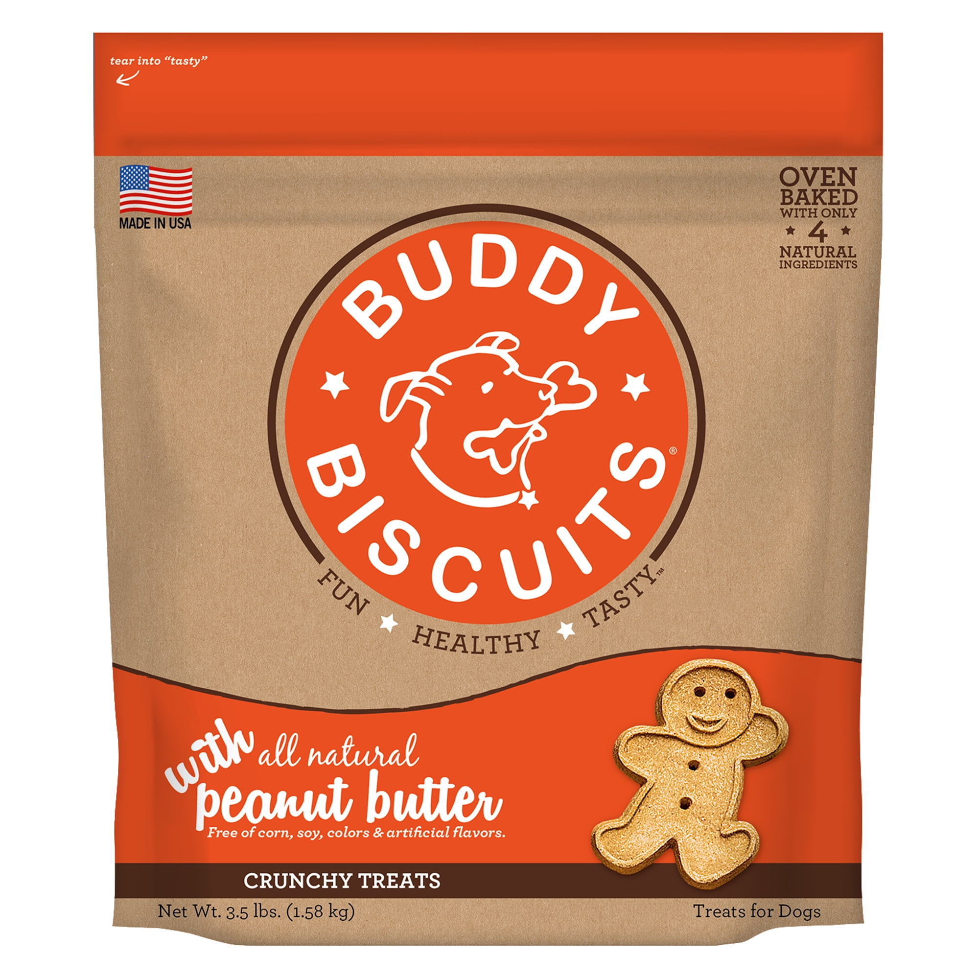 Buddy Biscuits Oven-Baked Whole Grain Crunchy Dog Treats with Peanut ...