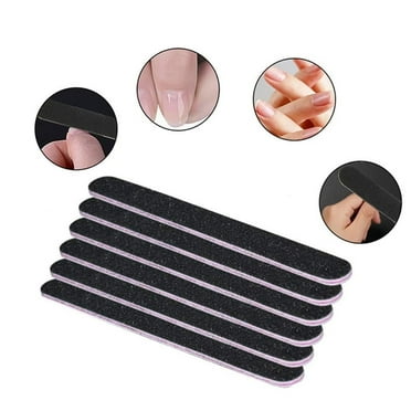 10Pcs Black Nail File Set, Nail Files & Buffers, Double Sided Emery ...