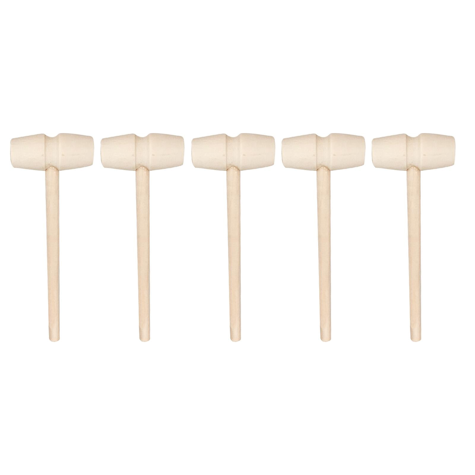 5 Pieces Mini Wooden Hammers Toy Mallets for Kids Mallet for Party Game ...