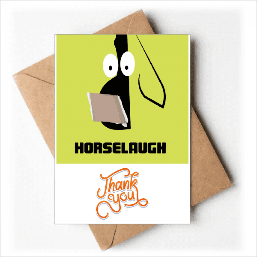 Caballo verde horselaugh boca ancha Nota en blanco del sobre de la ...