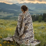 Levtex Home - Santa Fe Quilt - Ikat Pattern in Soft Grey, Cream and Tan ...