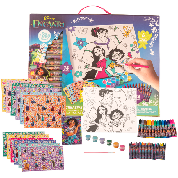 Disney Encanto Girls Art Set Stickers Markers and Paint Canvas for Kids ...