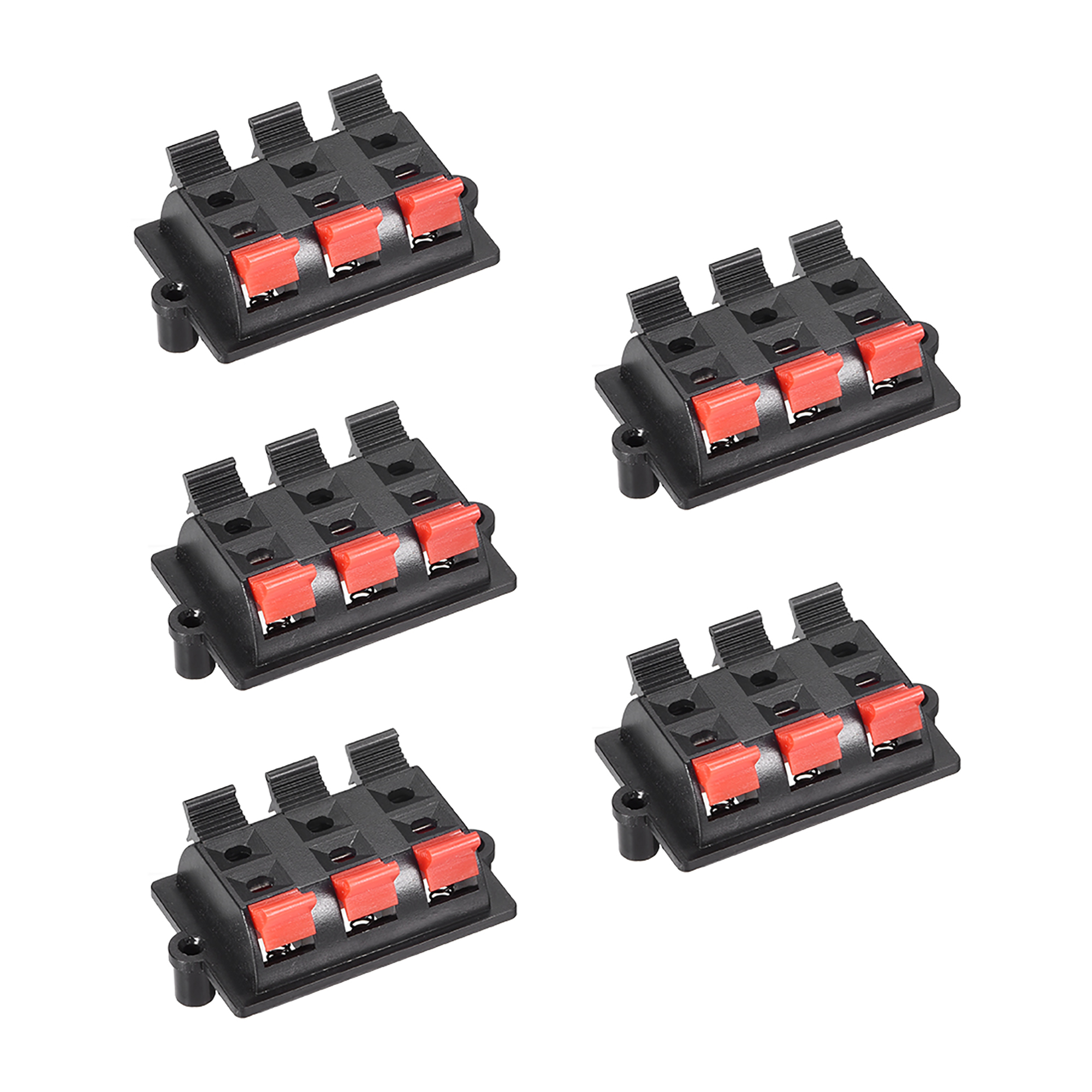 2 Row 6 Way Spring Speaker Terminal Clip Push Release Connector Audio ...