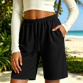 Asgosdo Summer Shorts for Women Drawstring High Waisted Solid Color ...