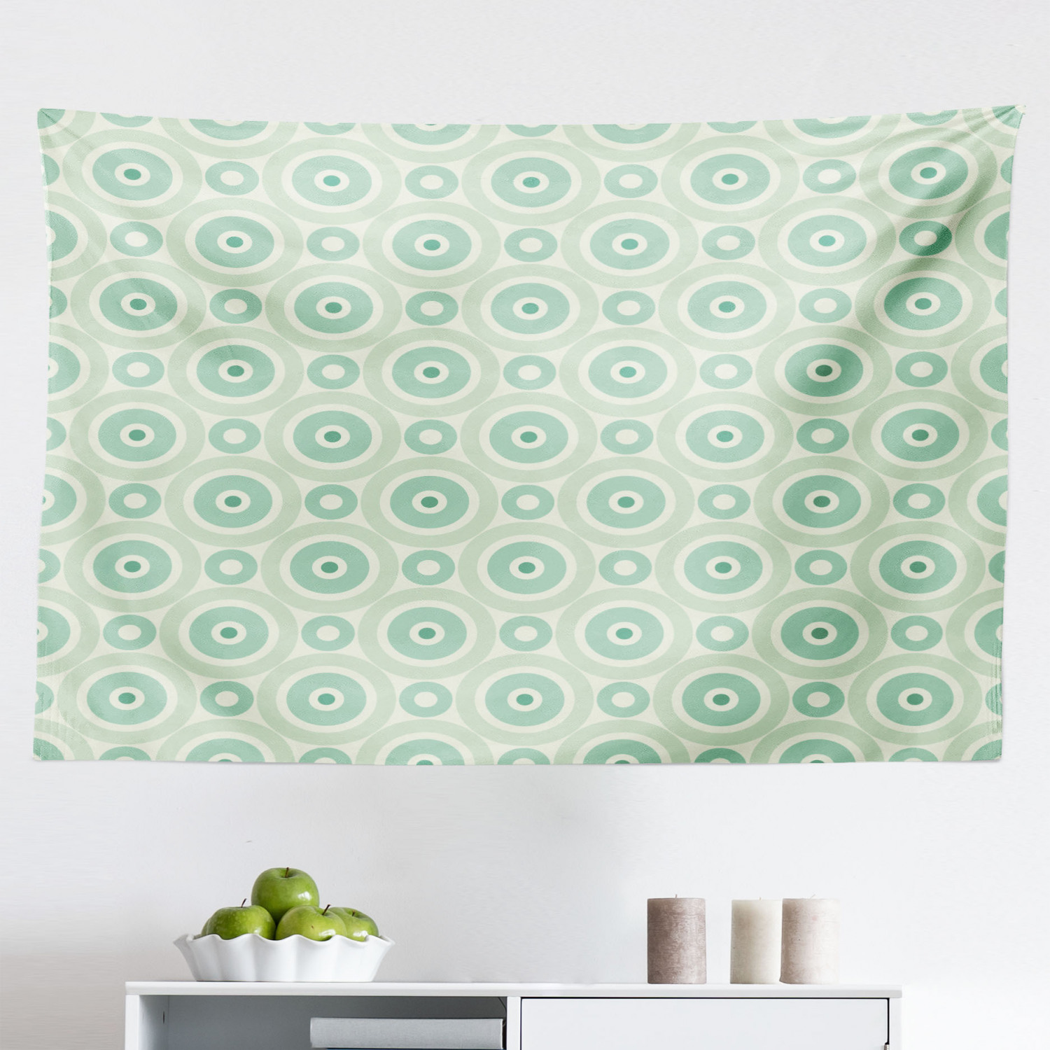 Mint Tapestry, Dahlia Flowers in Pastel Tones Spring Blooms Theme Floral Pattern, Fabric Wall ...