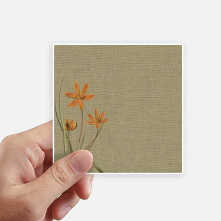Flax orchid tradition design embroidery Sticker Square Waterproof ...