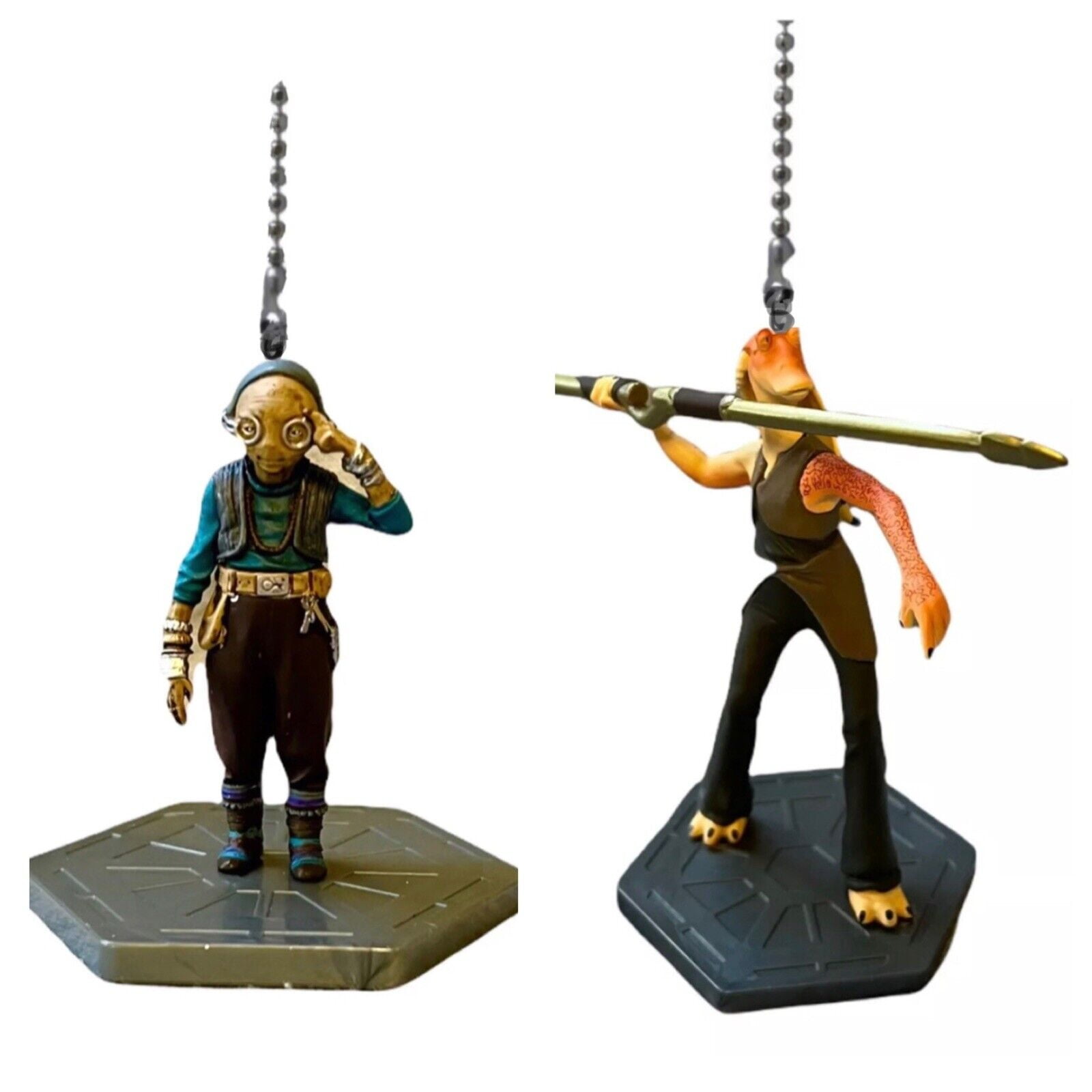 Star Wars Maz Kanata & Jar Jar Binks Set Fan Lamp Pull Chain Figure ...
