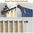 1 Inch Double Curtain Rods for Windows 36 to 72 Inches (3-6 Feet ...