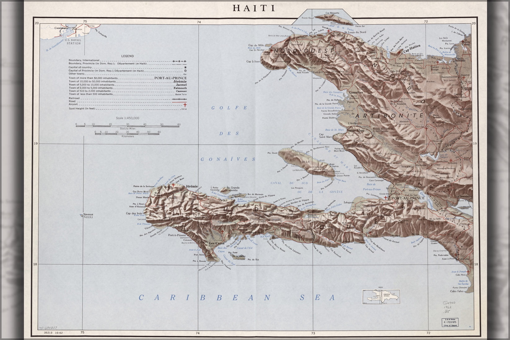 24"x36" Gallery Poster, cia map of haiti 1962 - Walmart.com