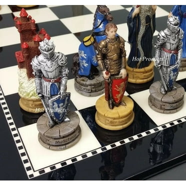 World War 2 US GERMANY Chess Set W/ 15" BLACK WHITE GLOSS BOARD WW2 ...