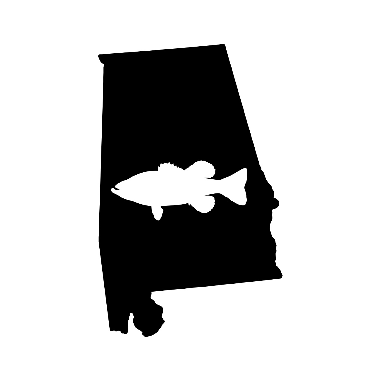 Alabama Bass Sticker Decal Die Cut - Self Adhesive Vinyl - Weatherproof ...