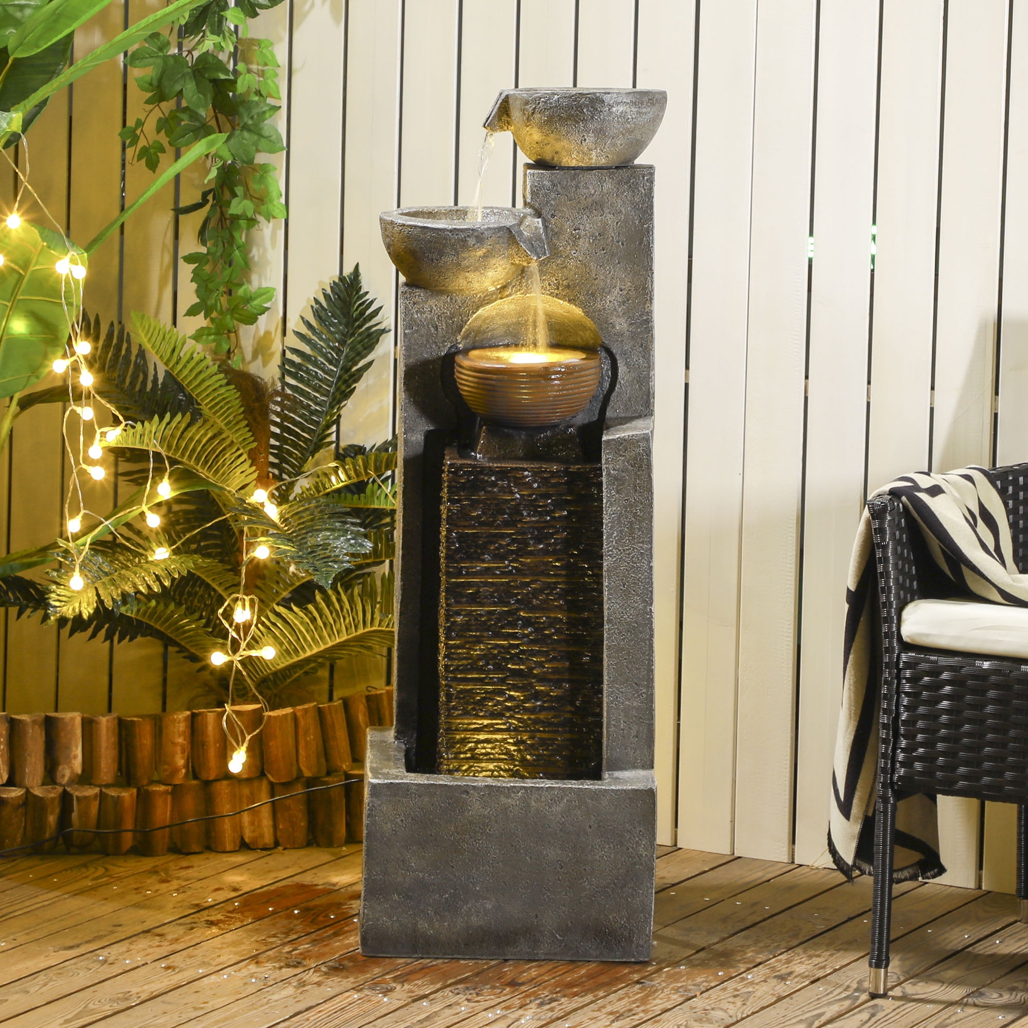 Click here for Outsunny 5-Tier Outdoor Fountain W/ Led Lights  Re... prices