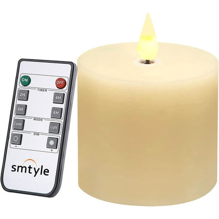 3 x 3 inch battery operated candles with Moving Flame Wick and Timer ...