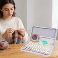 Bamboo Circular Knitting Needles Set,13 Pairs Interchangeable Knitting ...