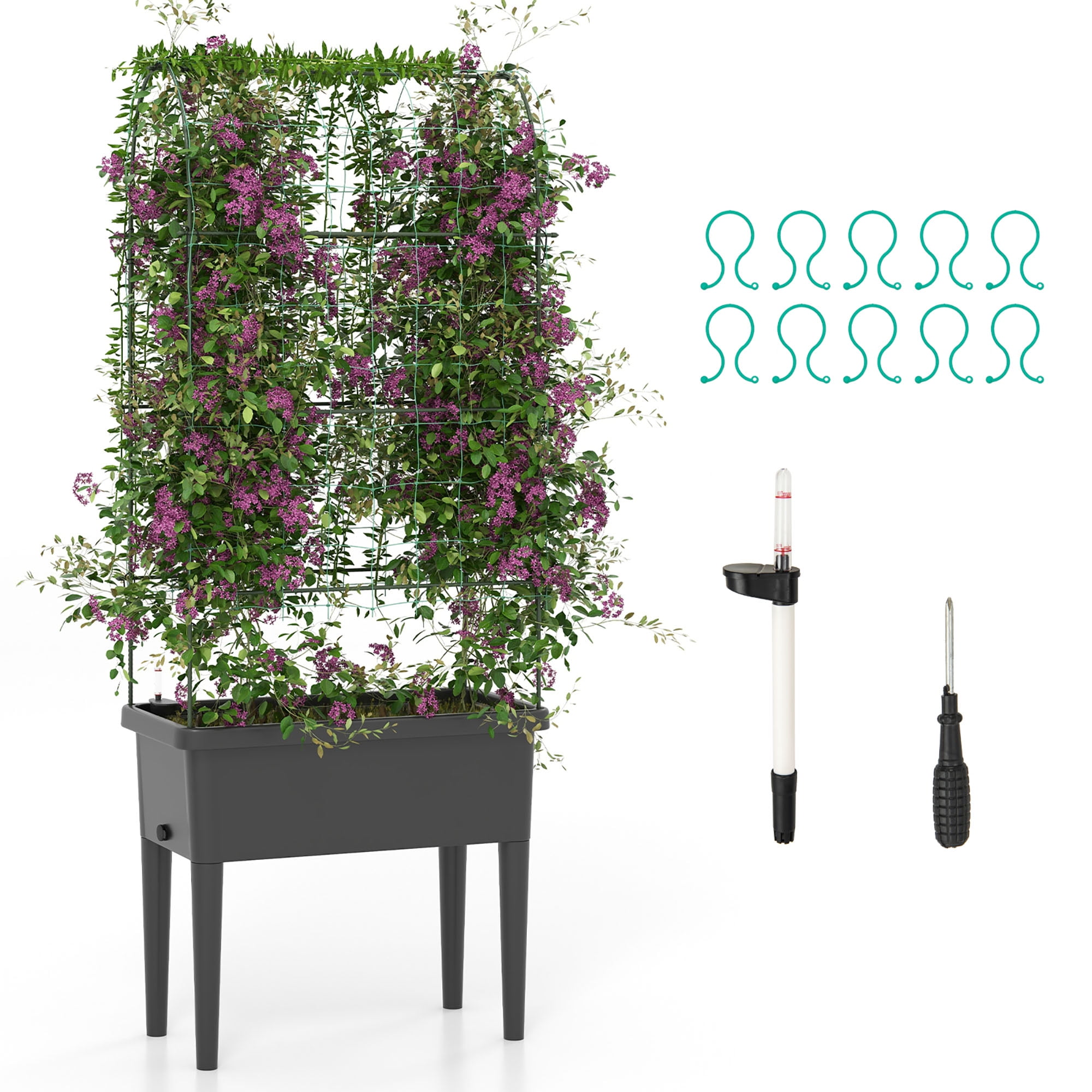 Click here for Gymax Raised Garden Bed W/ Trellis Water Level Obs... prices