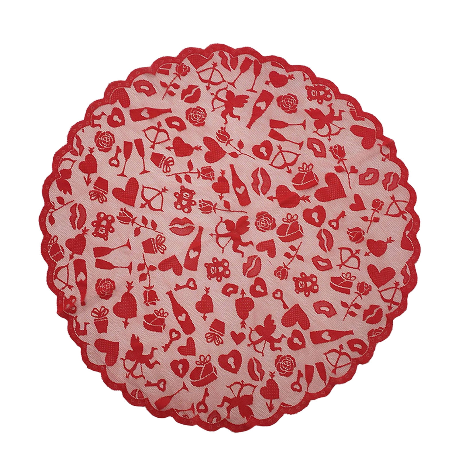 Click here for Uuowzo 40.6 Inches Valentines Day Round Tablecloth... prices