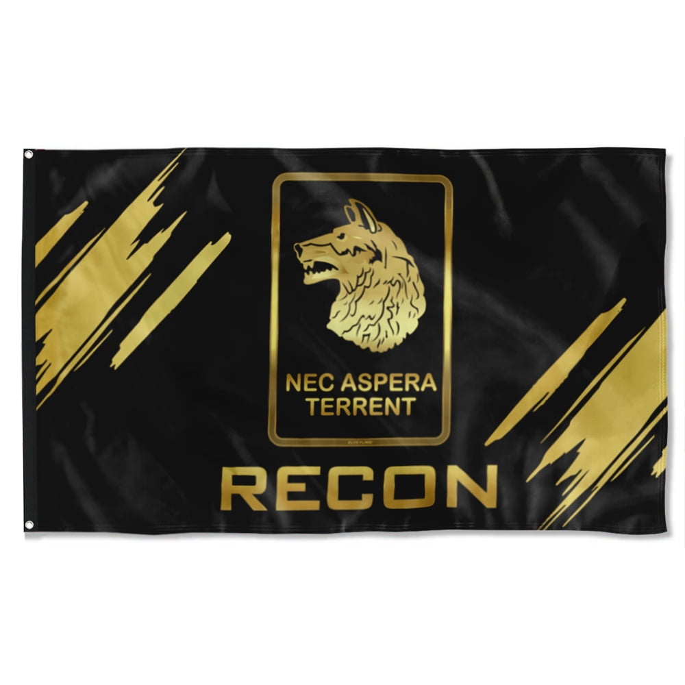 Cayyon 1/27 Wolfhounds Gold Recon Flag 3x5Feet Military Banner with 2 ...