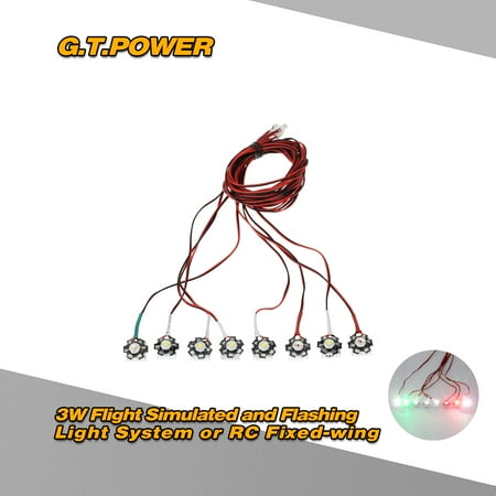 G.T.POWER High Power 3W Flight Simulated and Flashing Light System LED ...