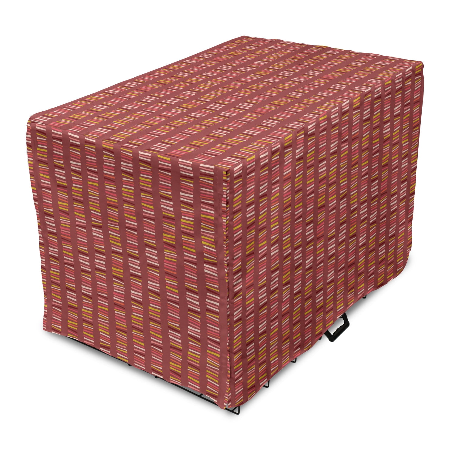Abstract Dog Crate Cover, Colorful Horizontal Short Stripes in ...
