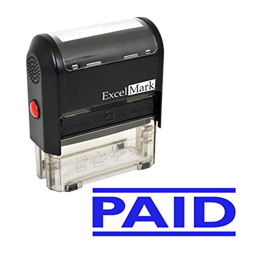 PAID Self-Inking Rubber Stamp - Blue Ink (ExcelMark A1539) - Walmart.com