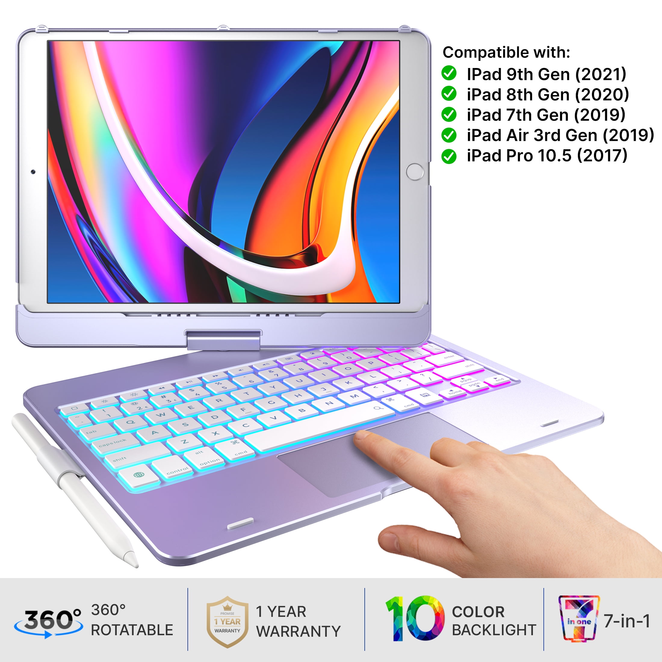 Typecase Touch Keyboard 10.2 inch Case Cover for Apple iPad 9th ...