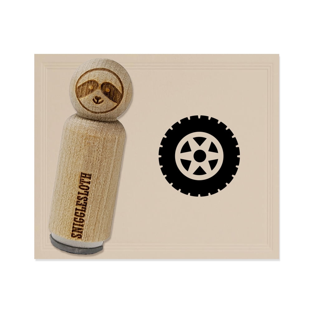 Wheel Tire Icon Rubber Stamp for Scrapbooking Crafting Stamping - Small ...