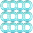 12 Pcs Summer Swim Rings with Glitter Fun Inflatable Pool Float Round ...