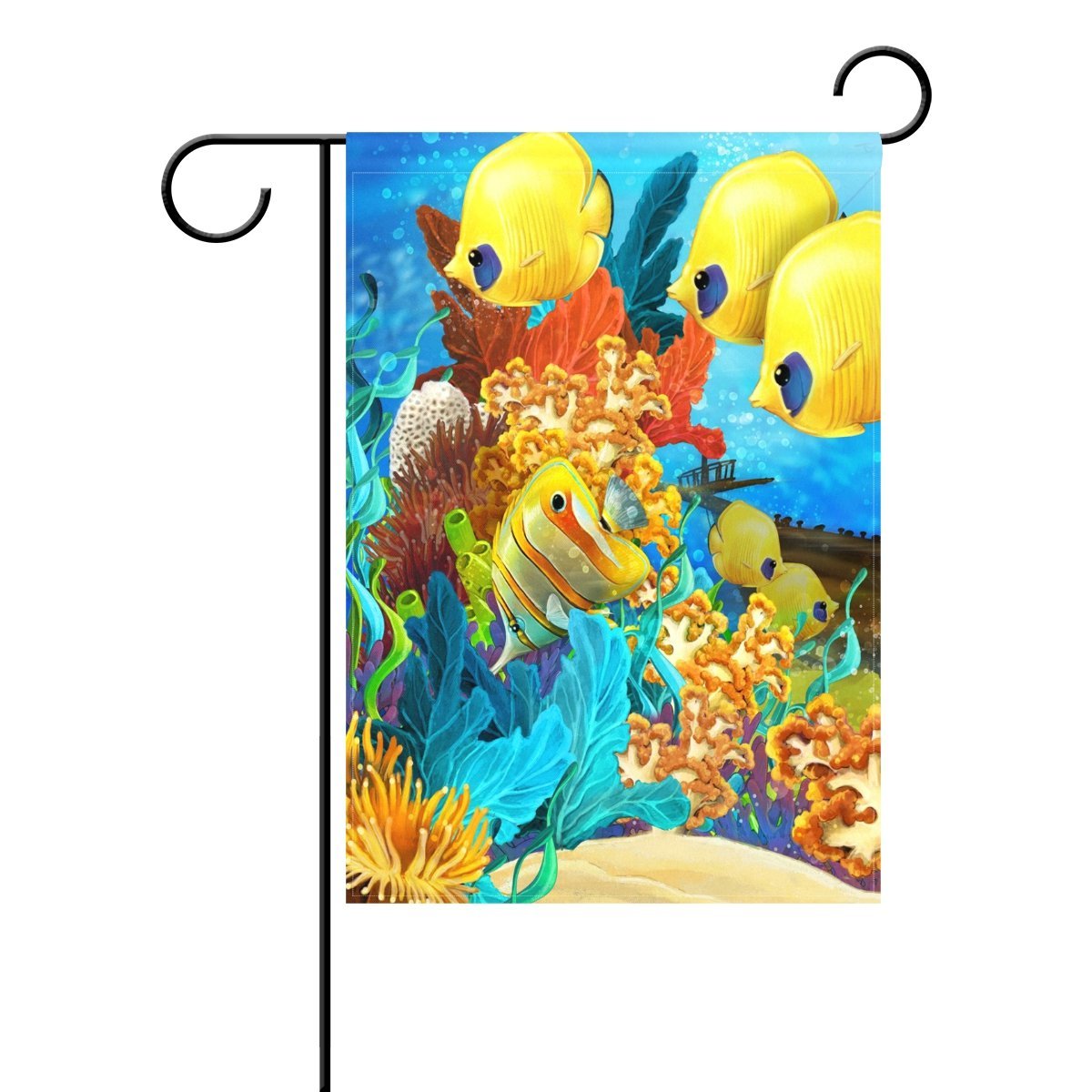 POPCreation the Coral Reef Fish Garden Flag Underwater World Outdoor ...