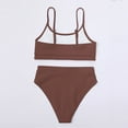 Sexy Bikini Two Piece Swimsuit Solid Swimwear Bathing Strap Bikini