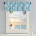 Blue Palm Tree Kitchen Valances for Windows 42x18 Inch Kitchen Curtains ...