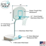 Dunn Rite Junior Hoop Portable Pool Basketball Hoop Stainless Steel Rim ...