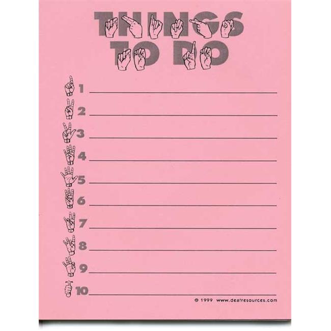 Cicso Independent N337 Things To Do Sign Language Notepad - Walmart.com
