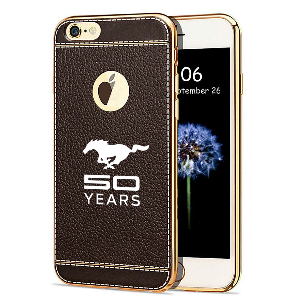 iPhone 7 Case, Ford Mustang 50 Years TPU Brown Soft Leather Pattern TPU ...